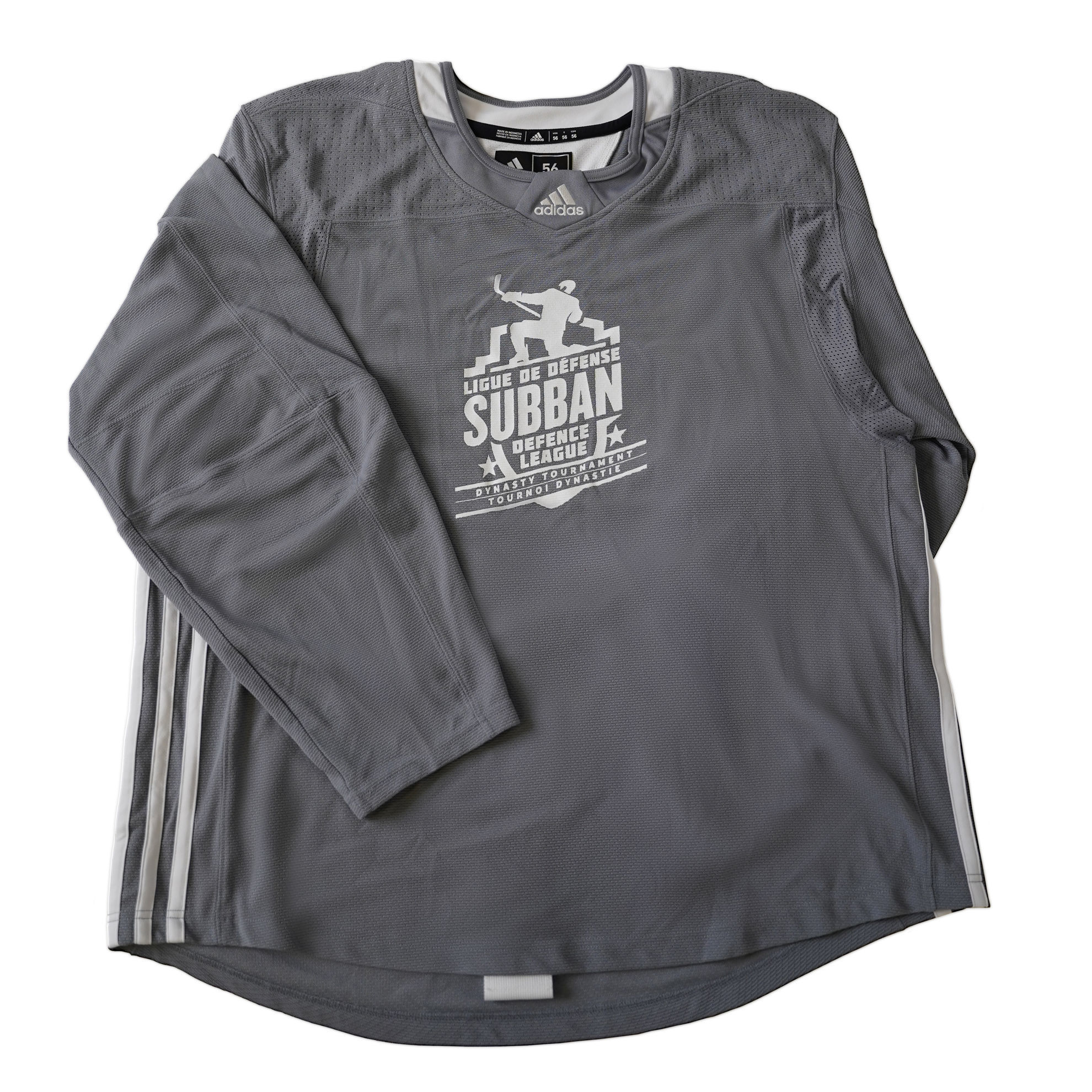 Subban Defence League eStore. SDL Official Adidas Jersey grey with white