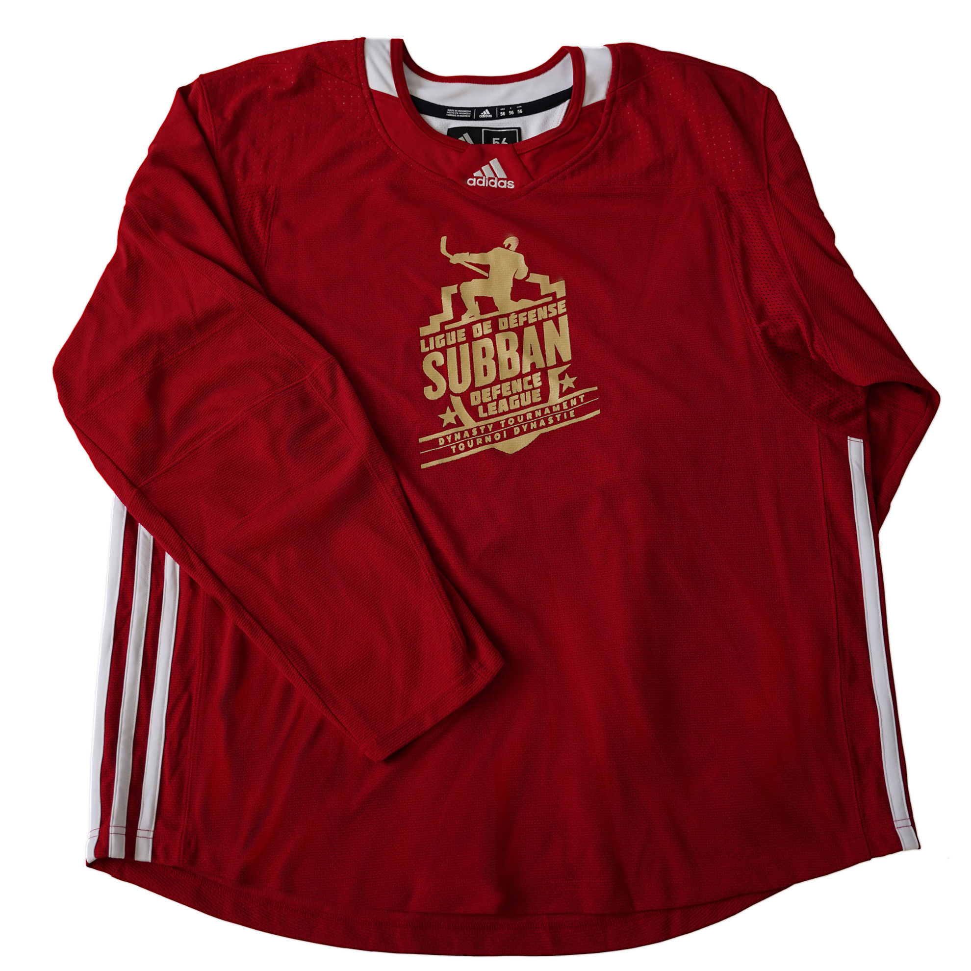 Subban Defence League eStore. SDL Official Adidas Jersey red with gold