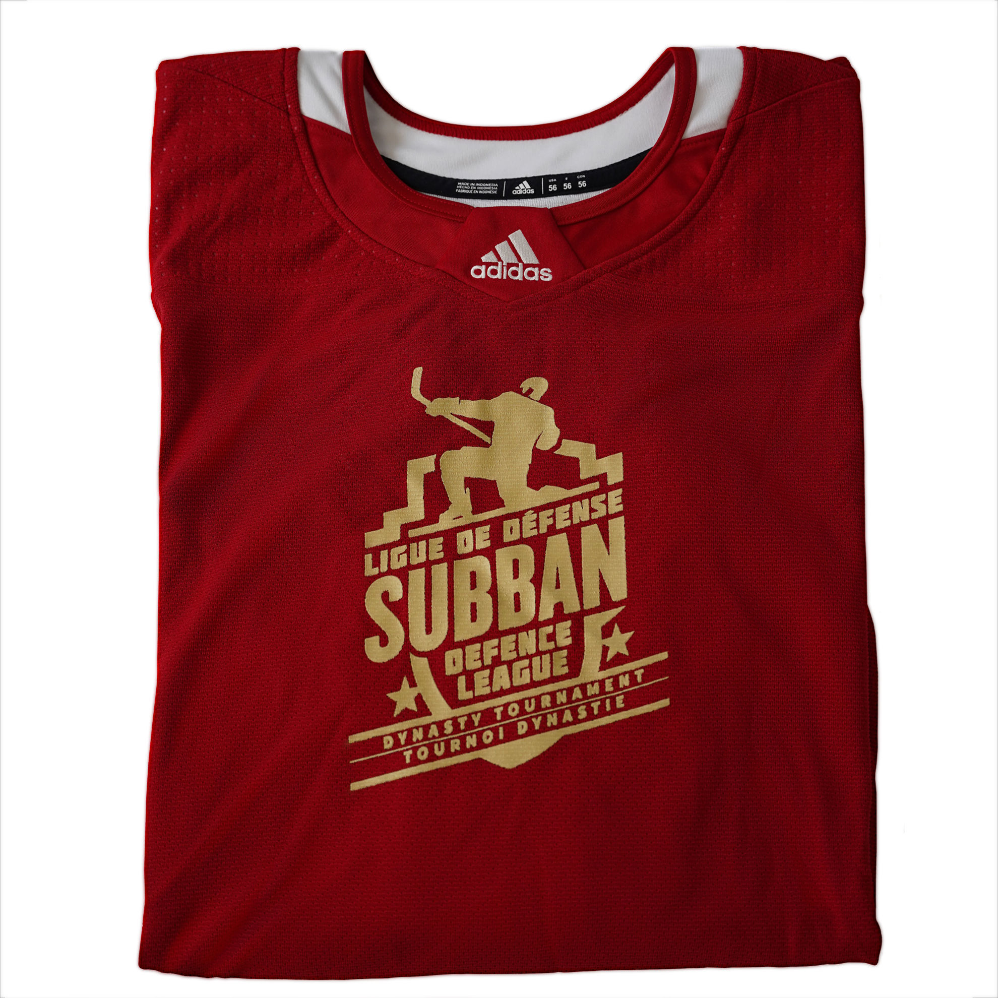 Subban Defence League eStore. SDL Official Adidas Jersey red with gold